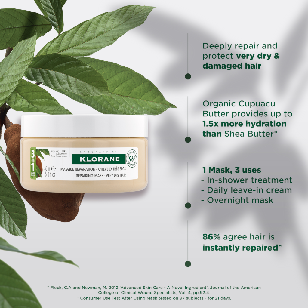 Klorane Intense Repairing Mask with Organic Cupuacu- Klorane Mask