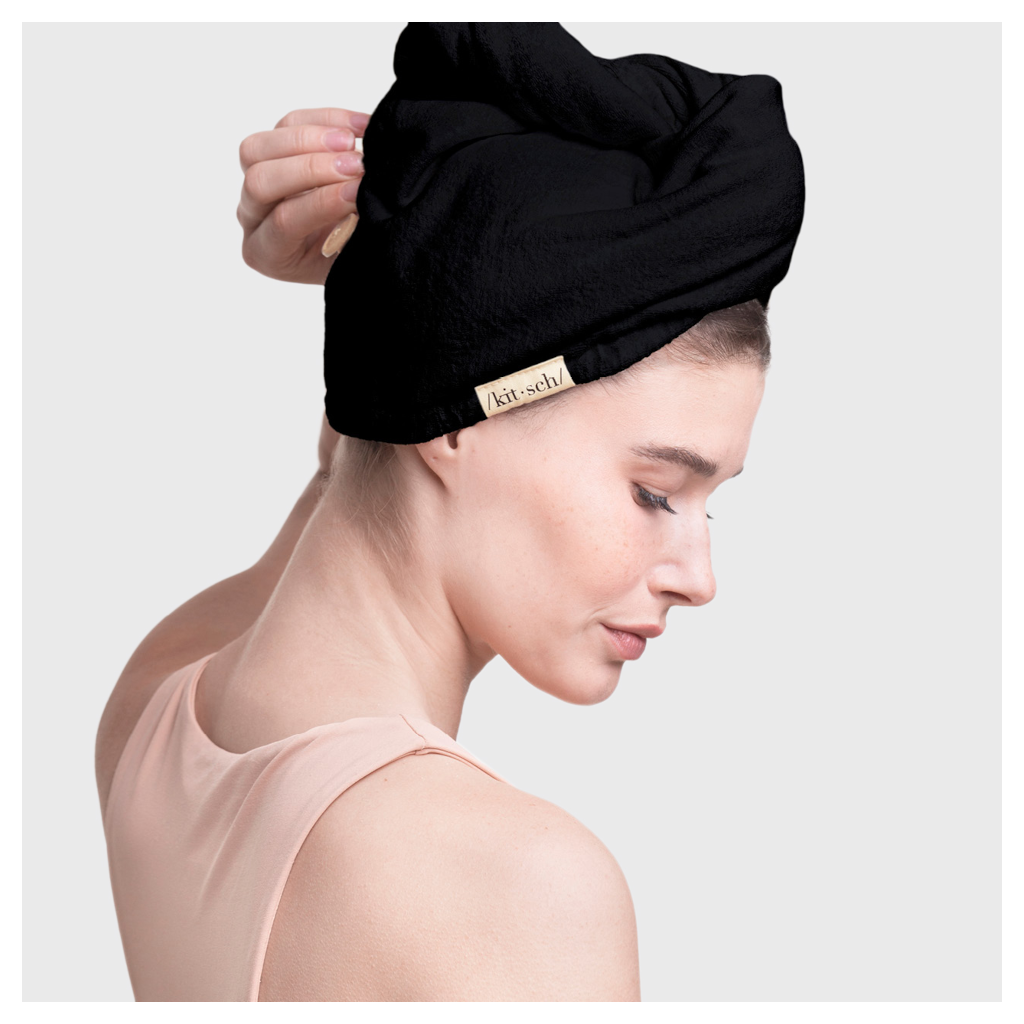 Kitsch Eco-Friendly Hair Towel - Black- Adore Beauty AU