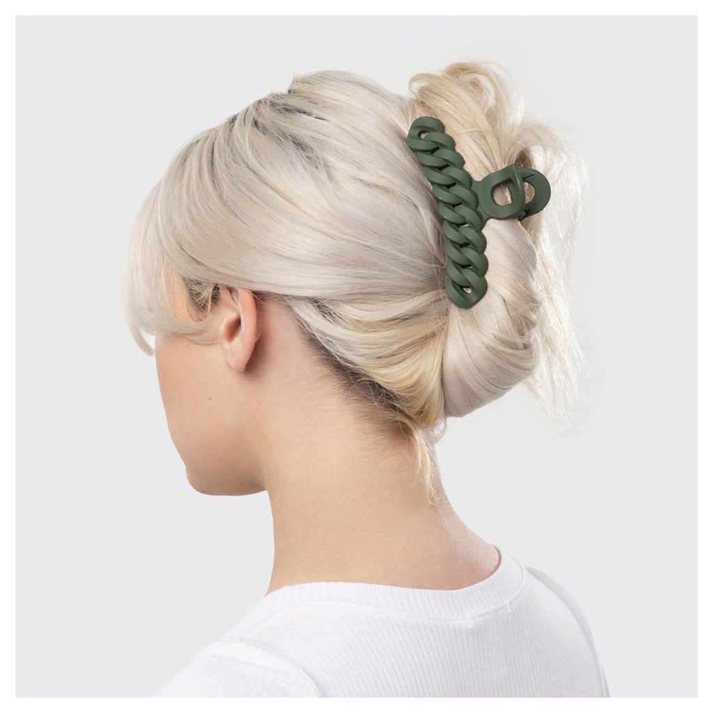 Kitsch Eco-friendly Chain Claw Clip 3pc Set - Black/Moss AU | Adore Beauty