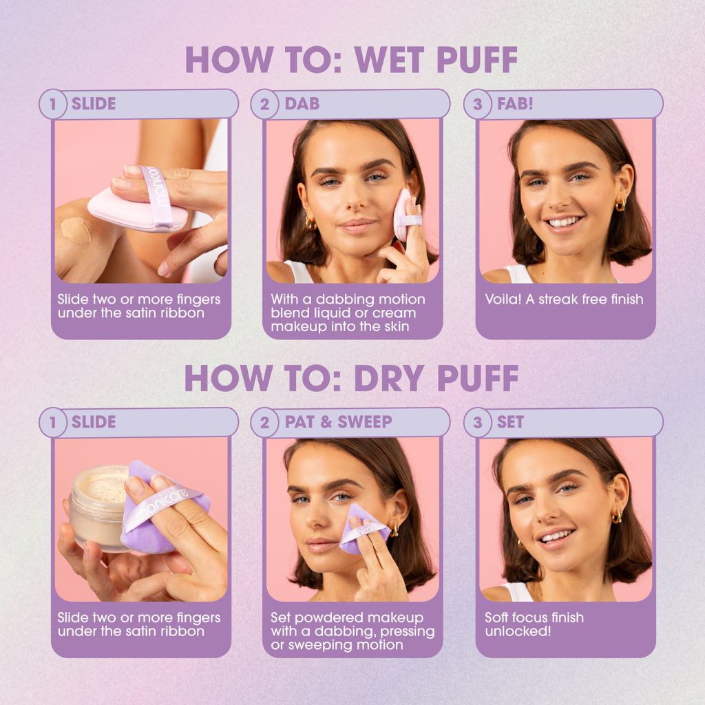 Manicare Wet & Dry Beauty Puffs 2pk - Powder puffs - Adore Beauty