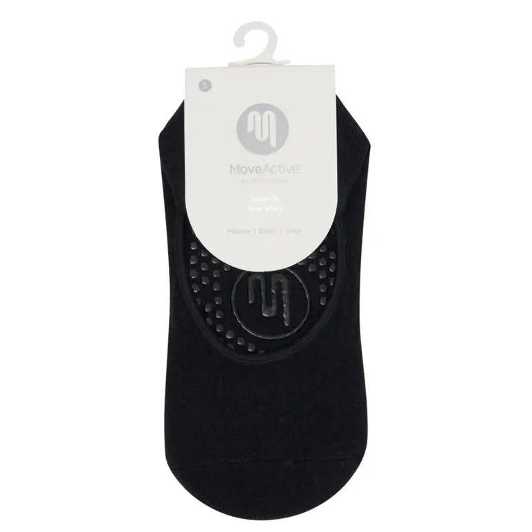 Move Active Slide On Non Slip Grip Socks in Classic Black - Adore Beauty