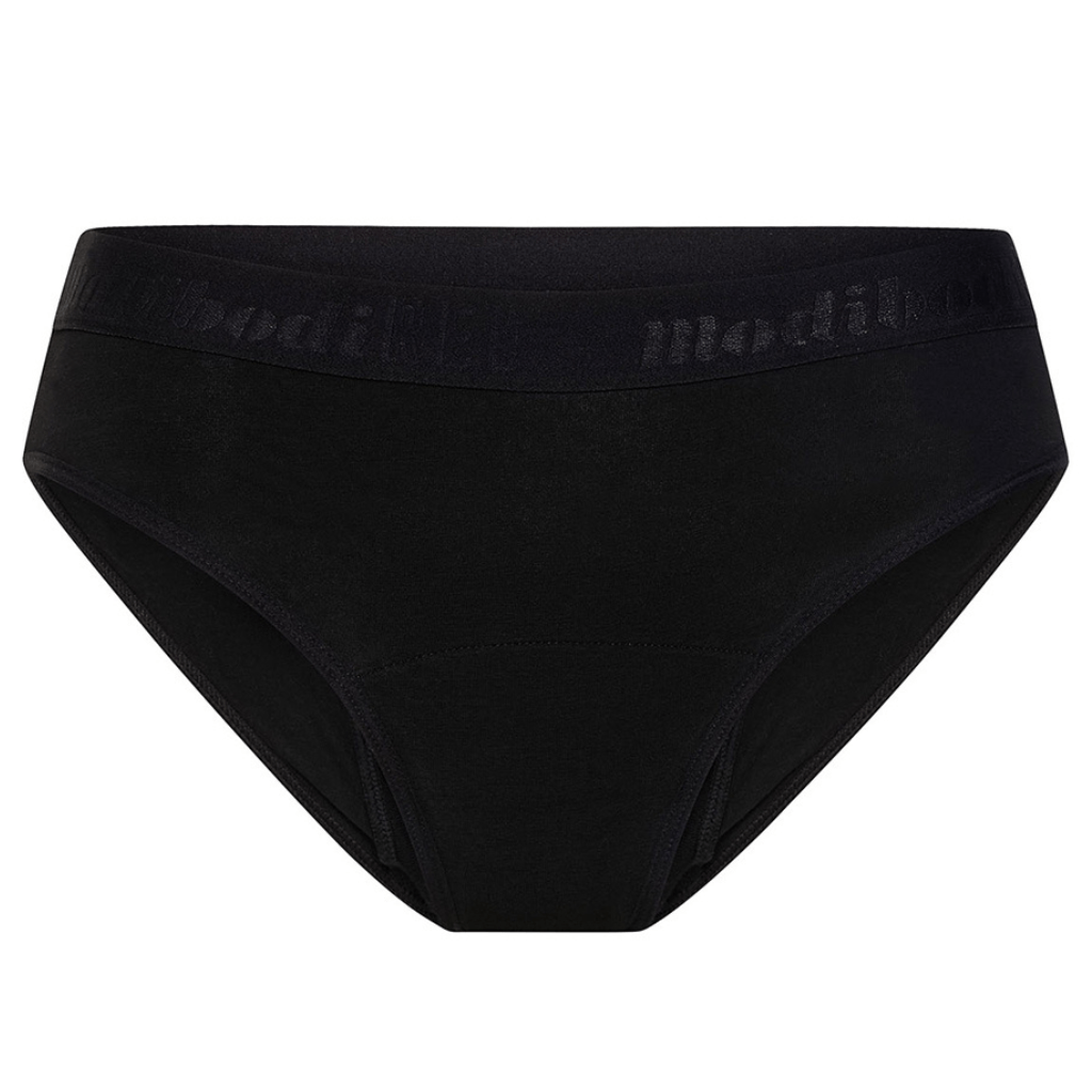 Modibodi Teen Hipster Bikini Moderate-Heavy Black - Adore Beauty