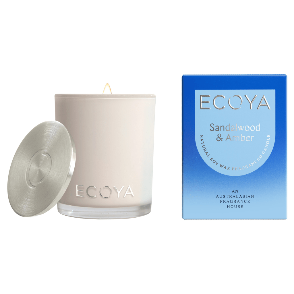 ECOYA Sandalwood & Amber Mini Candle: Earthy Home Fragrance