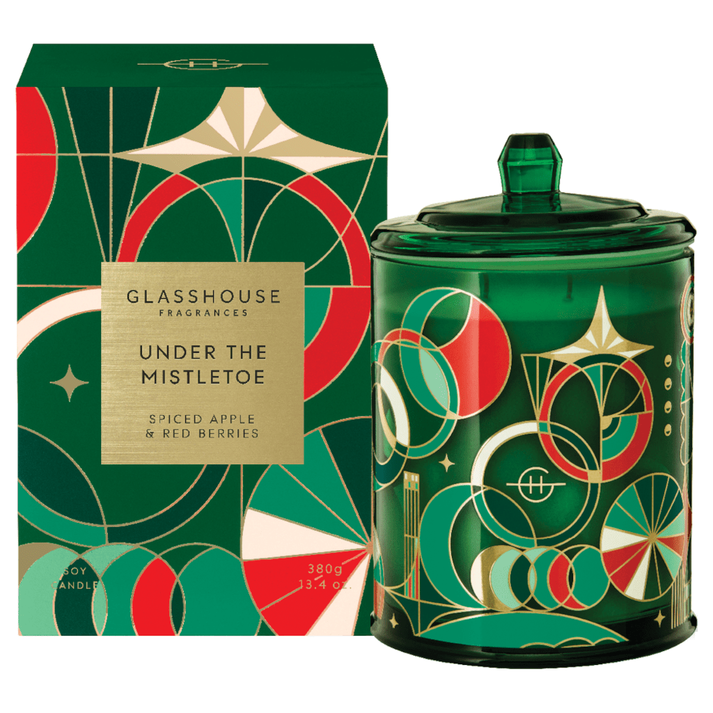 Glasshouse Fragrances Under The Mistletoe 380g Soy Candle