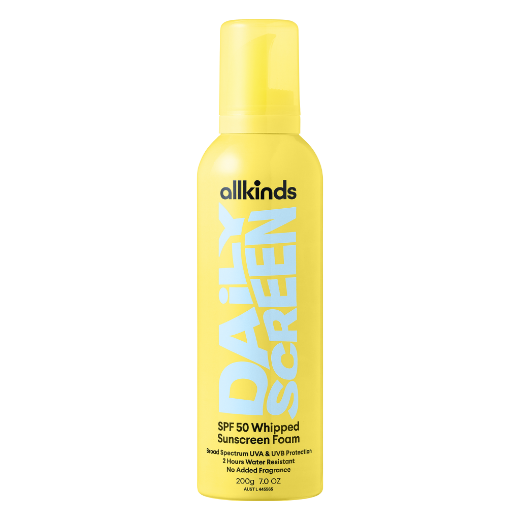 Allkinds Whipped Sunscreen Foam | SPF 50+ Lightweight Sun Protection