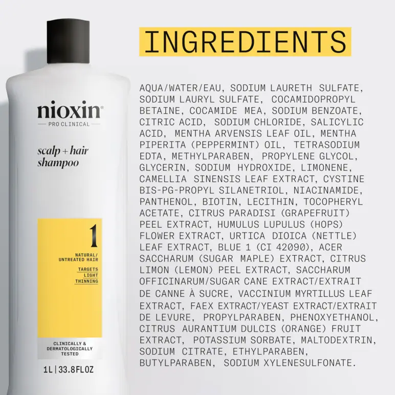 Nioxin 3D System 1 Cleanser Shampoo 1000ml- Nioxin Shampoo