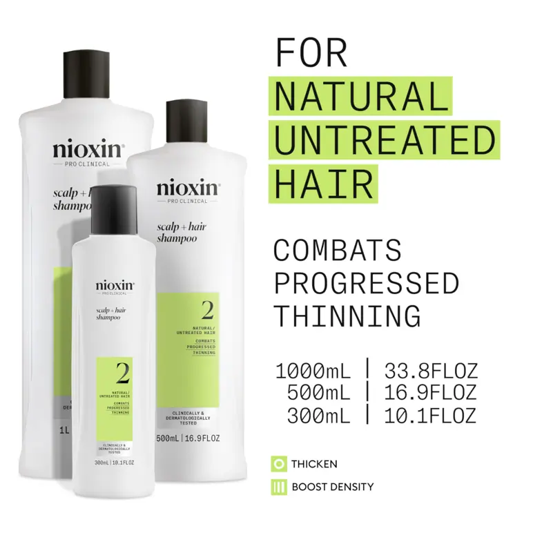 Nioxin 3D System 2 Shampoo for Thinning Hair 1000ml - Adore Beauty