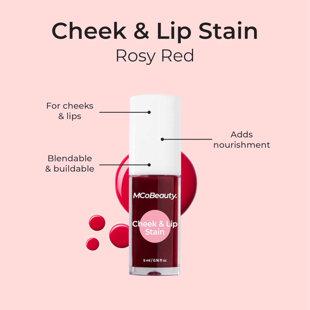 MCoBeauty Cheek & Lip Stain 2-in-1 Liquid Tint - Rosy Red