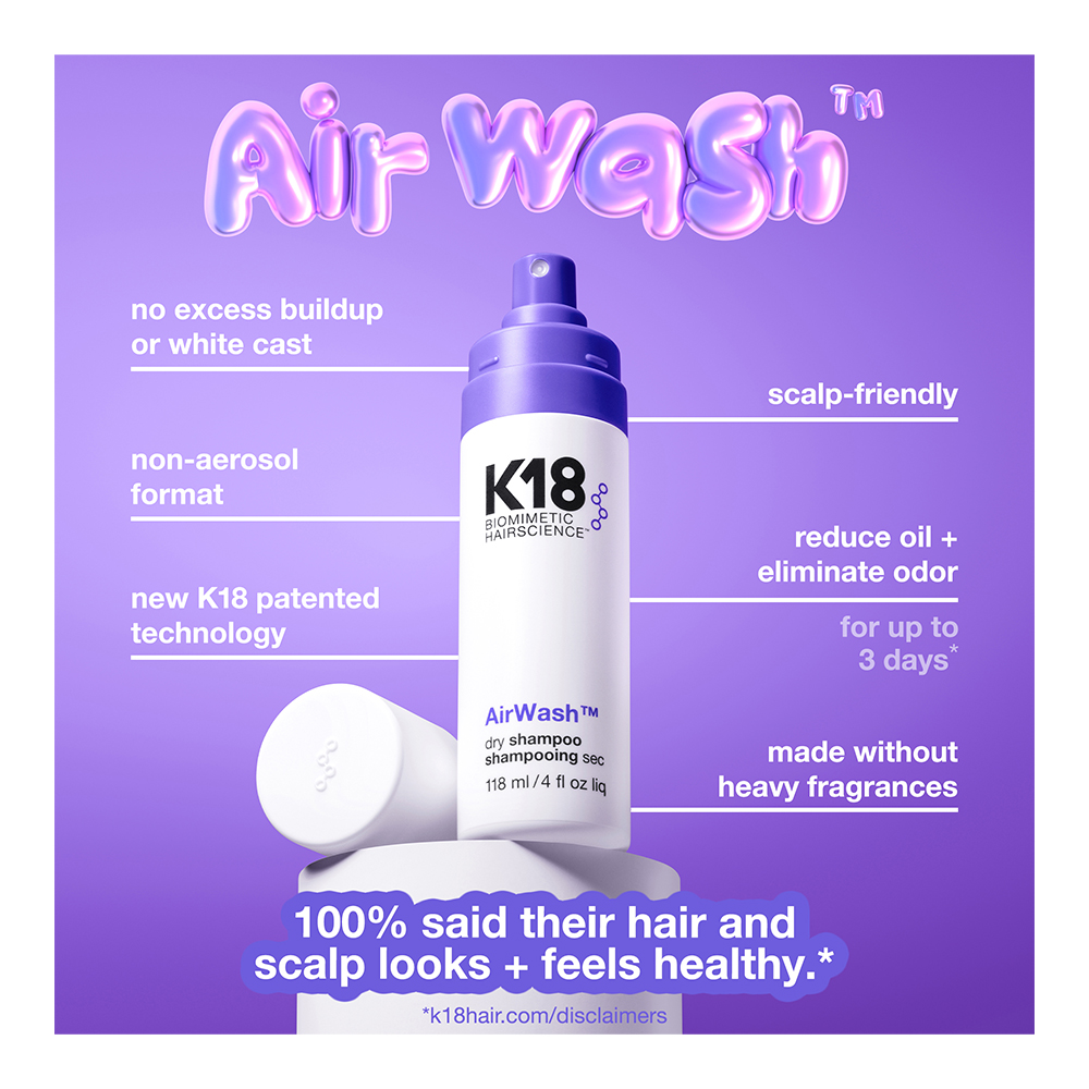 K18 Airwash Dry Shampoo | Long-Lasting Clean Hair