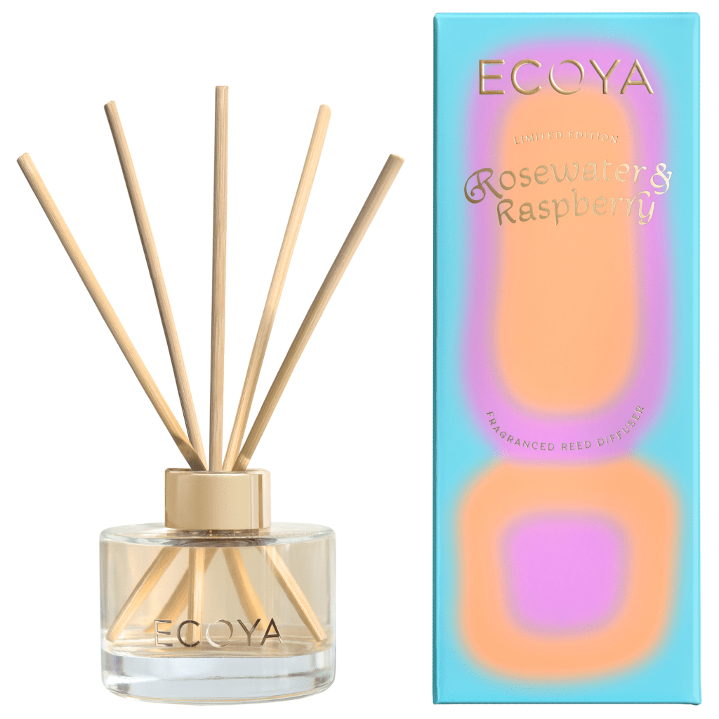 ECOYA Rosewater & Raspberry Mini Reed Diffuser 50ml AU | Adore Beauty