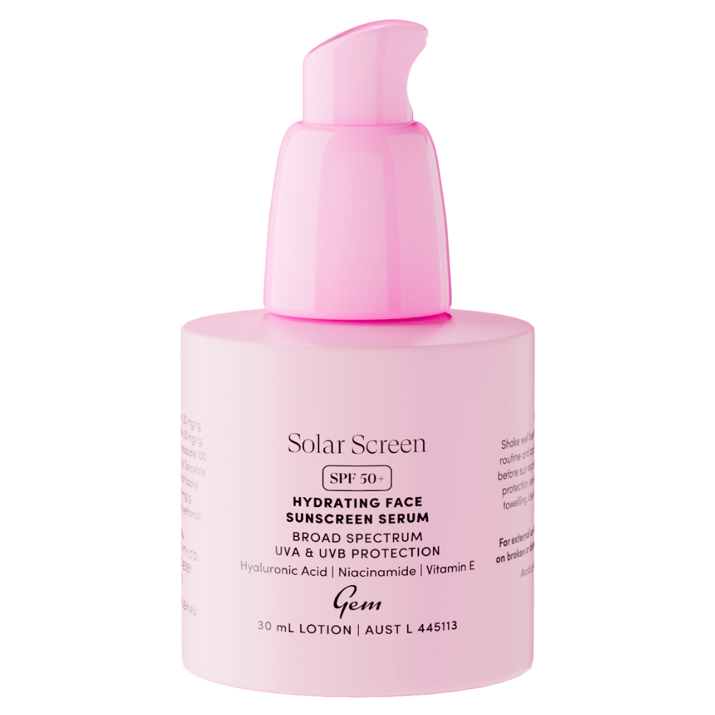 Gem Solar Screen Hydrating Face Sunscreen Serum 30ml - Adore Beauty