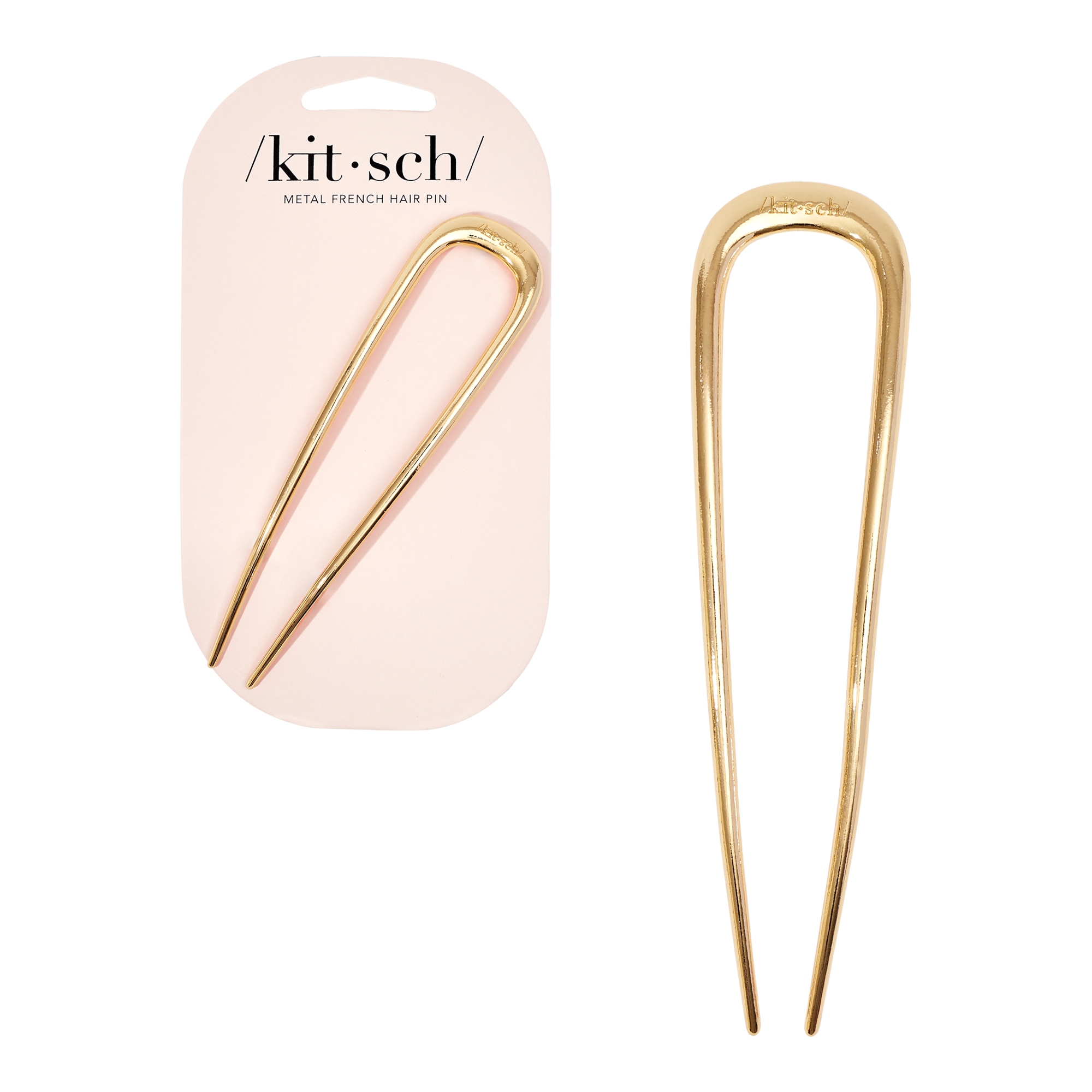 Kitsch Metal French Hair Pin - Gold - Adore Beauty
