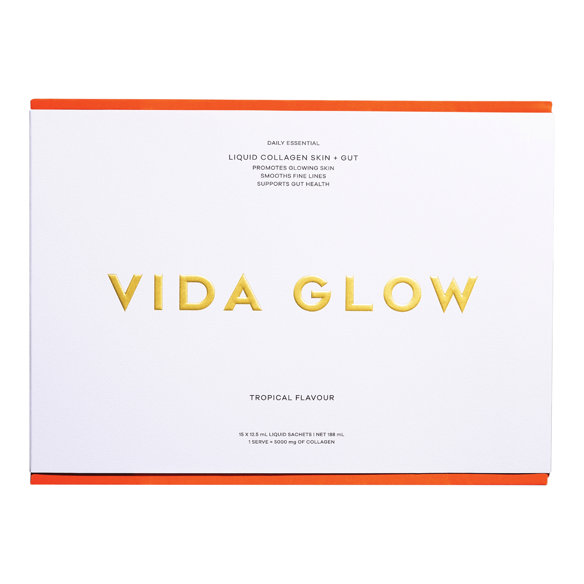 Vida Glow Daily Essentials: Collagen Liquid Advance Gut Health Orange ...