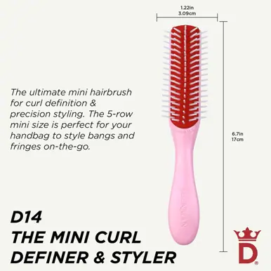 Denman D14 5 Row Mini Styler Pink Crush Brush AU | Adore Beauty