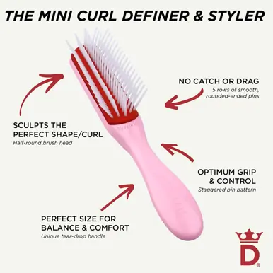Denman D14 5 Row Mini Styler Pink Crush Brush AU | Adore Beauty