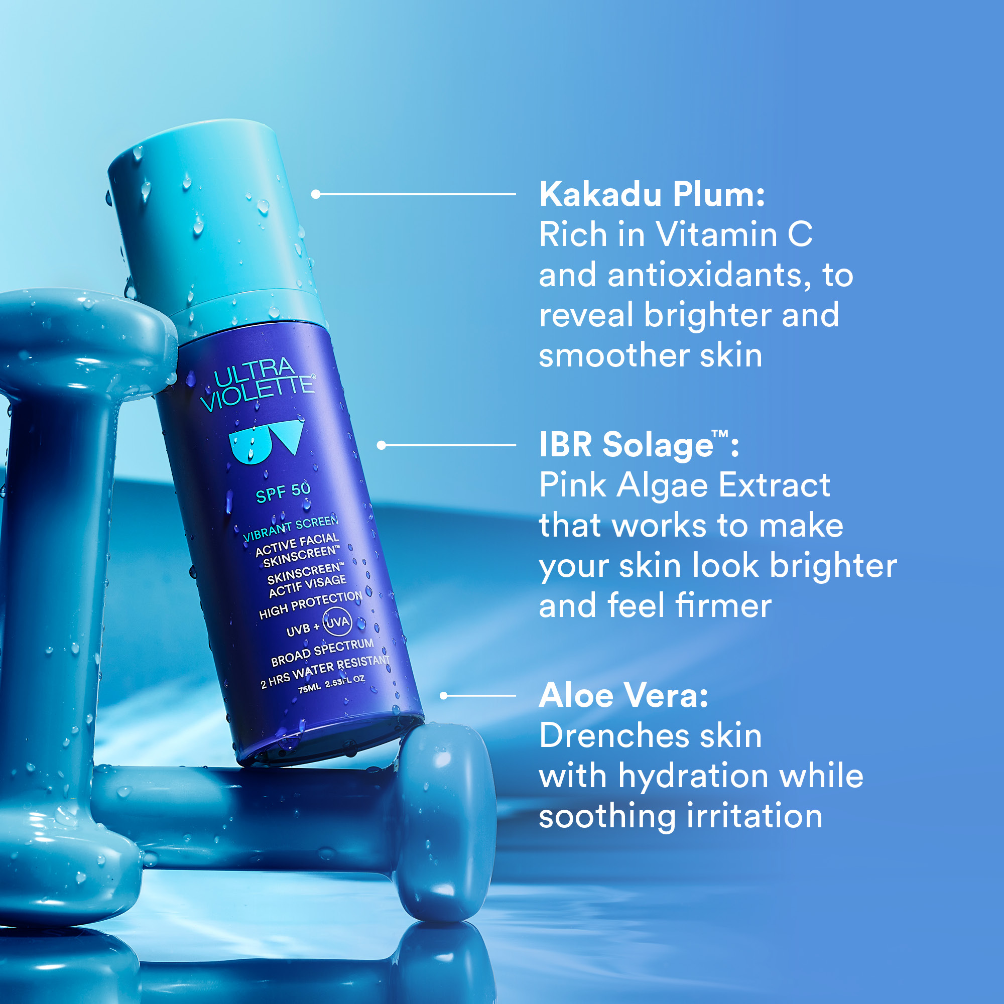 Ultra Violette Vibrant Screen SPF 50 Active Facial SKINSCREEN 75ml AU ...